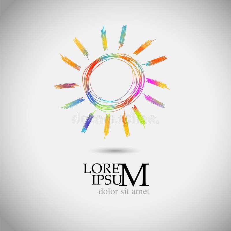 The Symbol is the Multi-colored Sun Line. Hello Summer. Vector Stock ...