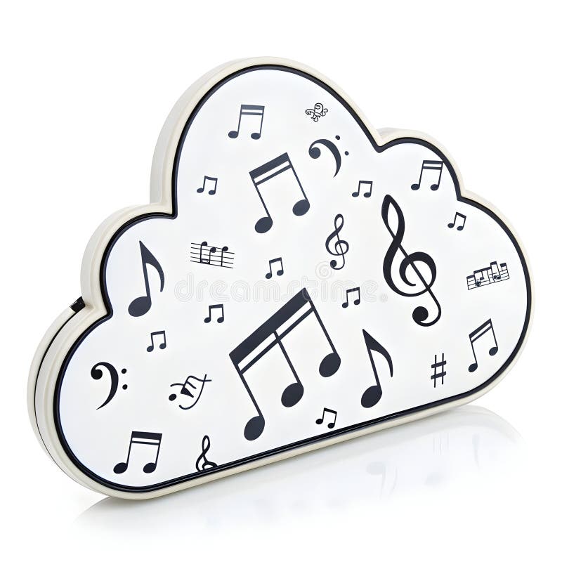 Music Cloud Audio Isolated on White Background Stock Illustration ...