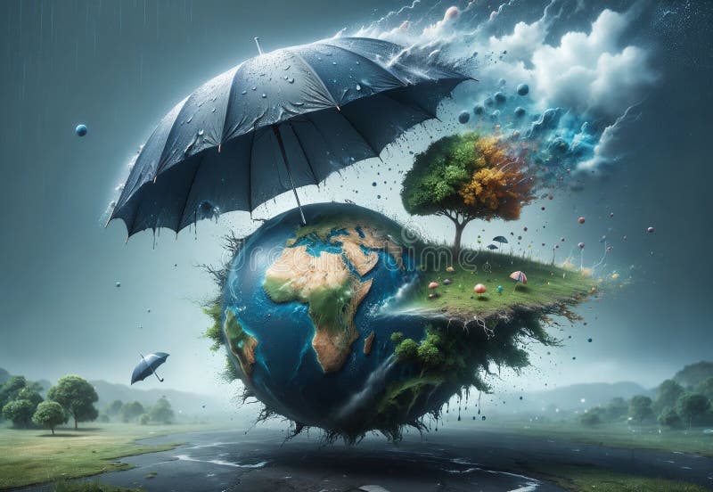 Symbol of Nature Protection from Climate Threats Stock Image - Image of ...
