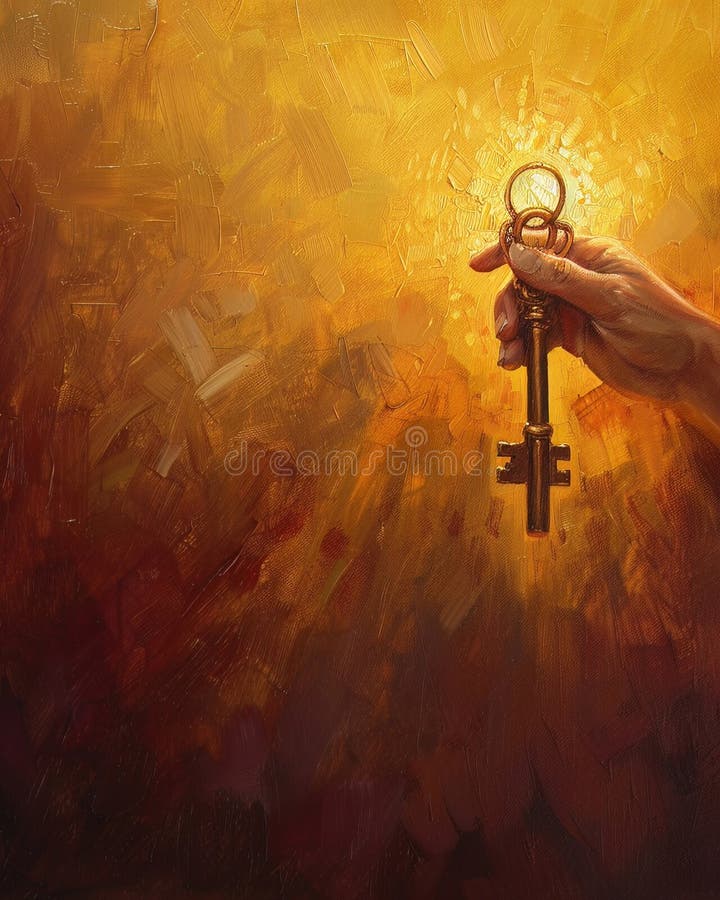 Symbol of a New Beginning Keys Held High in Morning Light Stock ...