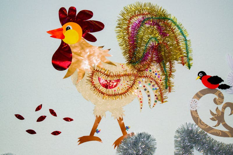 Rooster, Paper Cutting Chinese Zodiac. Stock Photo - Image of element ...