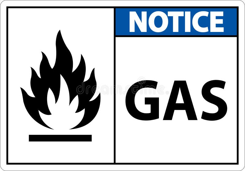 Symbol Notice Sign Gas on White Background Stock Vector - Illustration ...