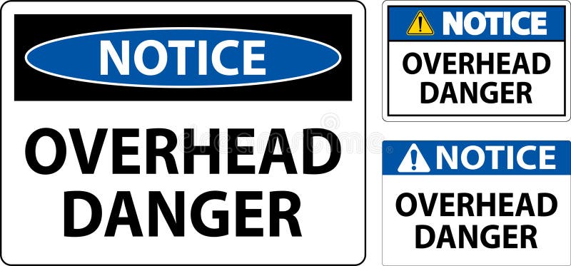 Symbol Notice Sign Overhead Danger Stock Vector - Illustration of ...