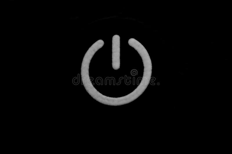 Symbol on Off Equipment Device System in White with Black Background ...