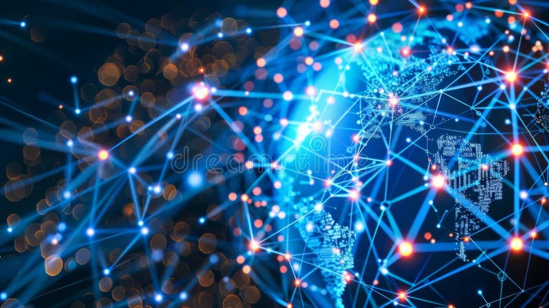 A Symbol of Our Interconnected World Represented through a Glowing ...