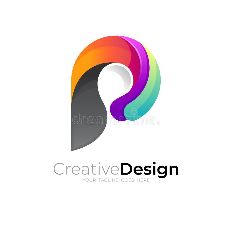 Symbol P Logo and Colorful Design Vector Stock Vector - Illustration of ...