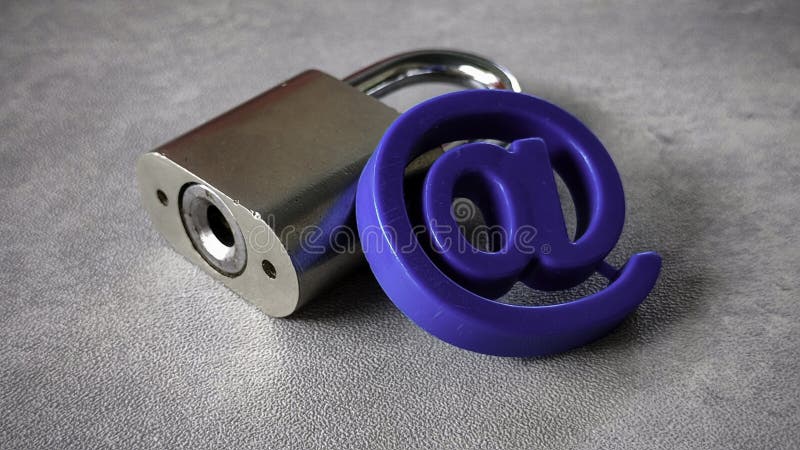 At Symbol and Padlock. Email Security Concept Stock Photo - Image of ...