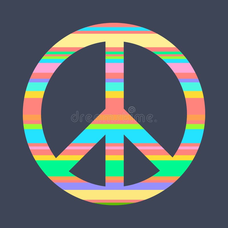 A Symbol of Peace, Pacific, Painted in Bright Stripes. Stock Vector ...