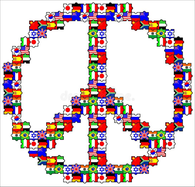 The Symbol of Peace in Puzzles Stock Vector - Illustration of 1960s ...