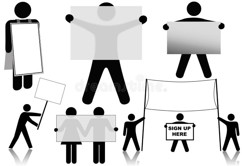 Symbol People Hold Sign Background Spaces Stock Vector - Illustration ...