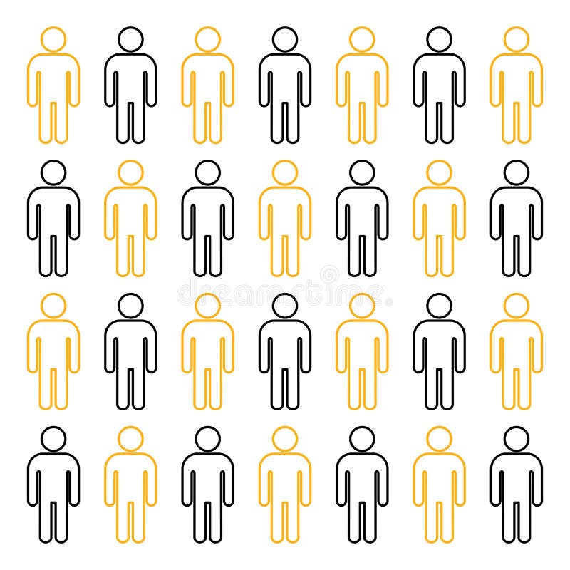 Symbol, people icon stock vector. Illustration of yellow - 303706746