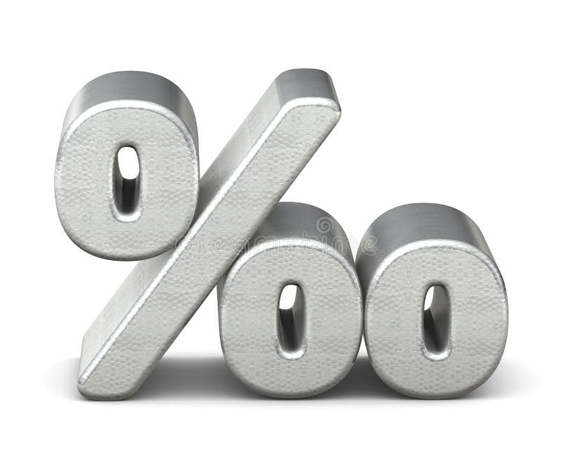 Symbol Per Mill Silver Structure 3d Stock Illustration - Illustration ...