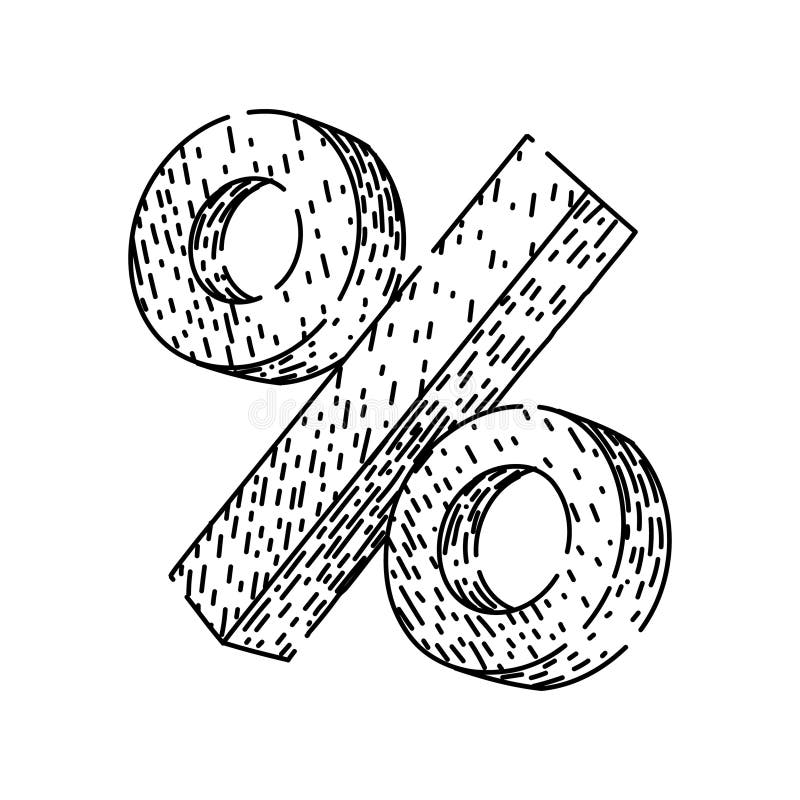 Symbol Percentage Sign Sketch Hand Drawn Vector Stock Vector ...