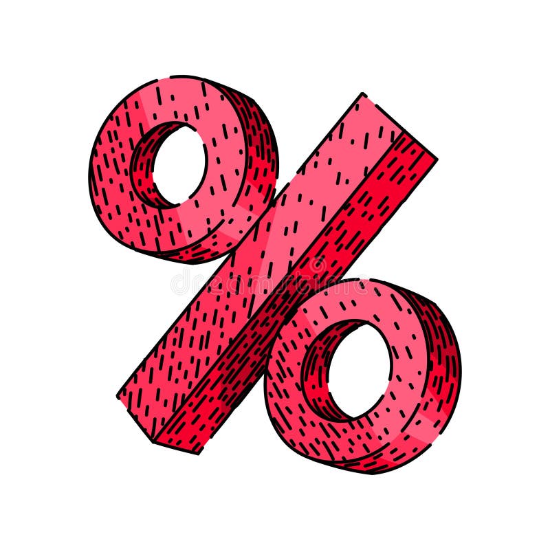 Symbol Percentage Sign Sketch Hand Drawn Vector Stock Illustration ...