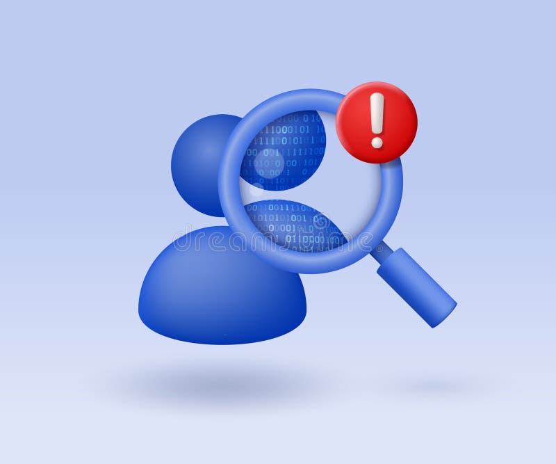 Symbol of a Person Under a Magnifying Glass and Detected Artificial ...