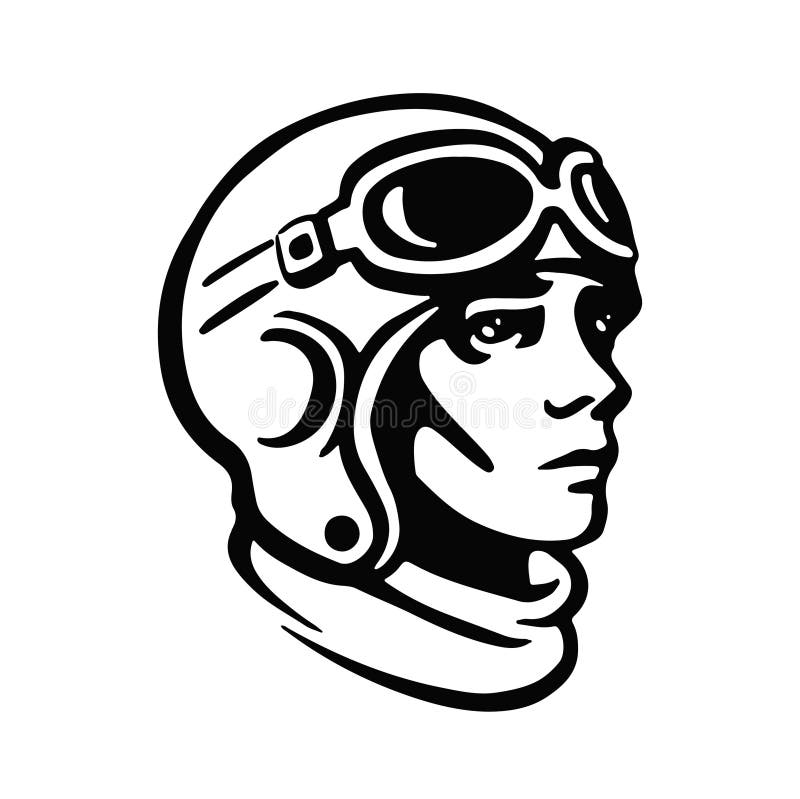 Icon Symbol Pilot Aviator Civil Vector Monochrome Stock Illustration ...