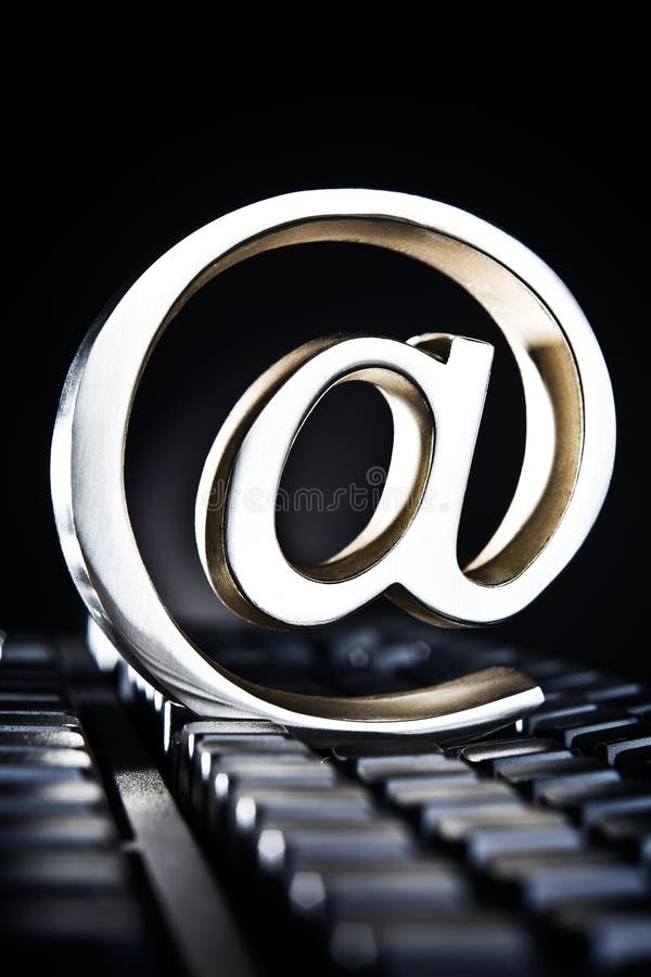 At Symbol Placed on Computer Keyboard Stock Image - Image of ...