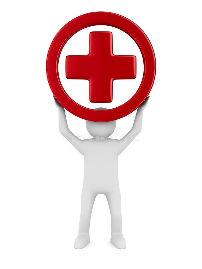 Sign Plus on White Background Stock Illustration - Illustration of ...