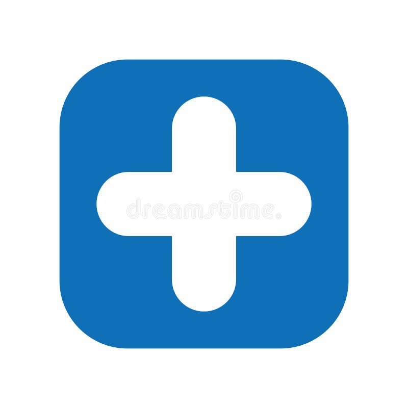 Pluss Button Symbol Isolated Icon Stock Illustration - Illustration of ...
