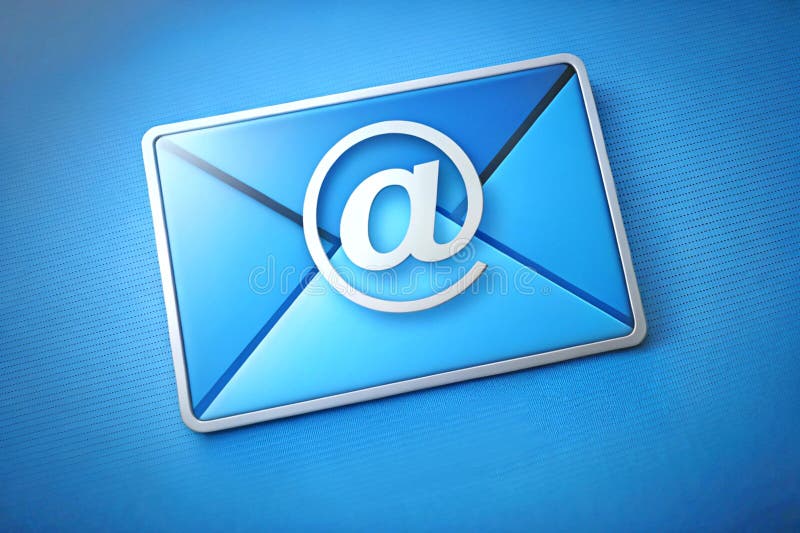Symbol of Postal Items, E Mail. Connection Blue Stock Illustration ...