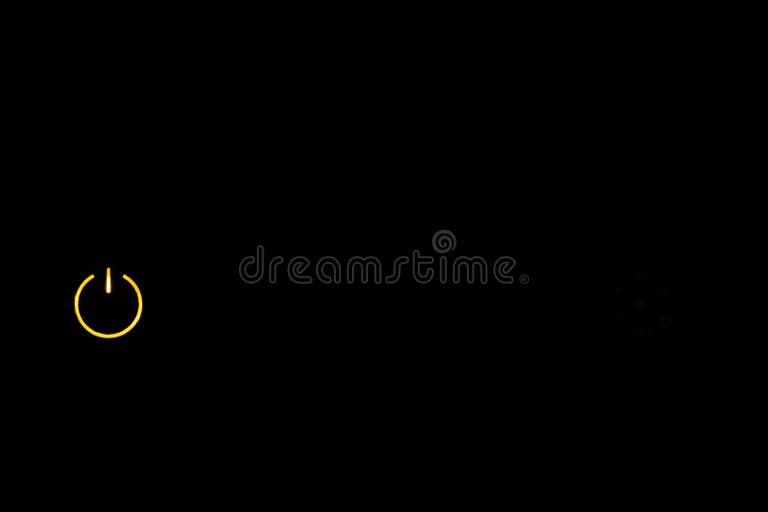 Symbol Power Button on Black Background. Stock Image - Image of glossy ...