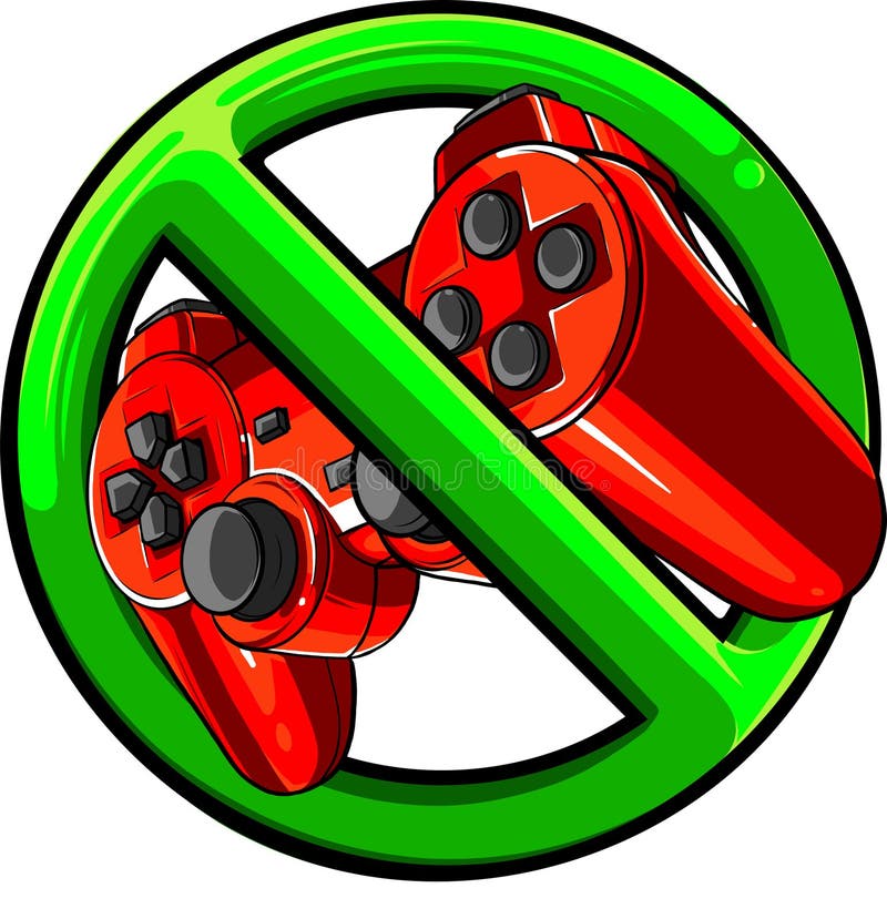 Symbol of Prohibition Gaming Controller Vector Illustration Stock ...