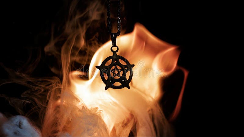 Symbol of Protection Pentagram on Fire Stock Illustration ...