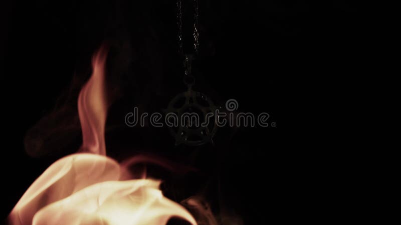 Symbol of Protection Pentagram on Hell Fire Stock Video - Video of ...