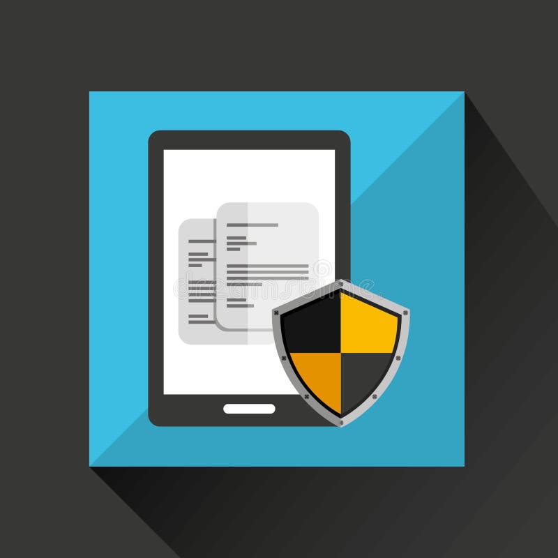 Symbol Protection Smartphone Paper Document Icon Stock Illustration ...