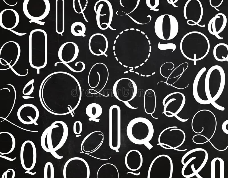 Symbol q pattern chalk stock vector. Illustration of lettering - 118272322