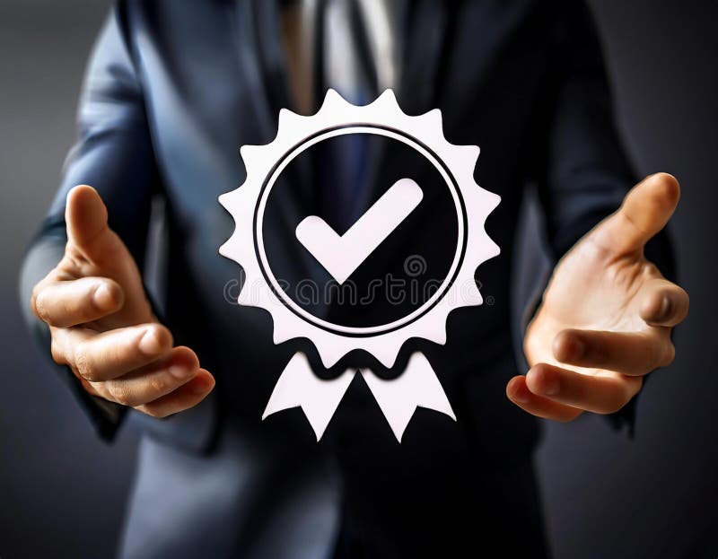 Symbol of Quality Guarantee with Seal of Approval and Checkmark Stock ...