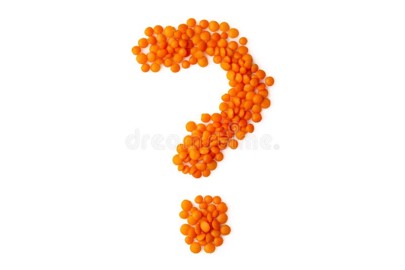 The Symbol Question Mark ? Formed from Red Lentil Grains Against a ...