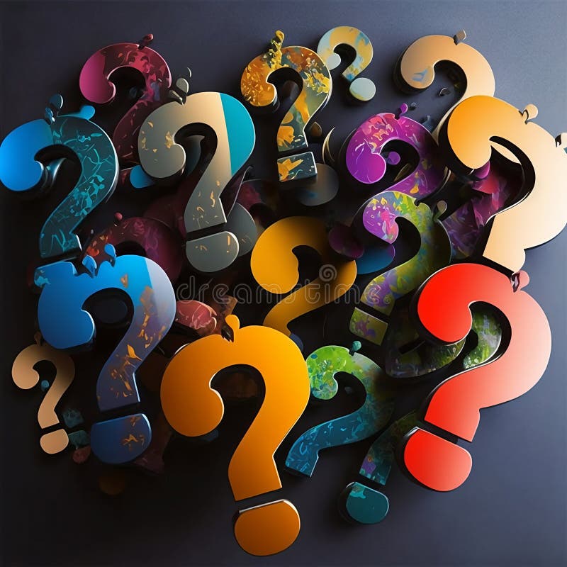 Symbol of Question Marks on 3d Illustration. Stock Illustration ...