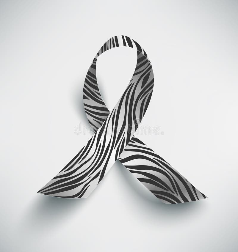 Symbol of Rare Disease Awareness Day, Ribbon with Zebra-print. Stock ...