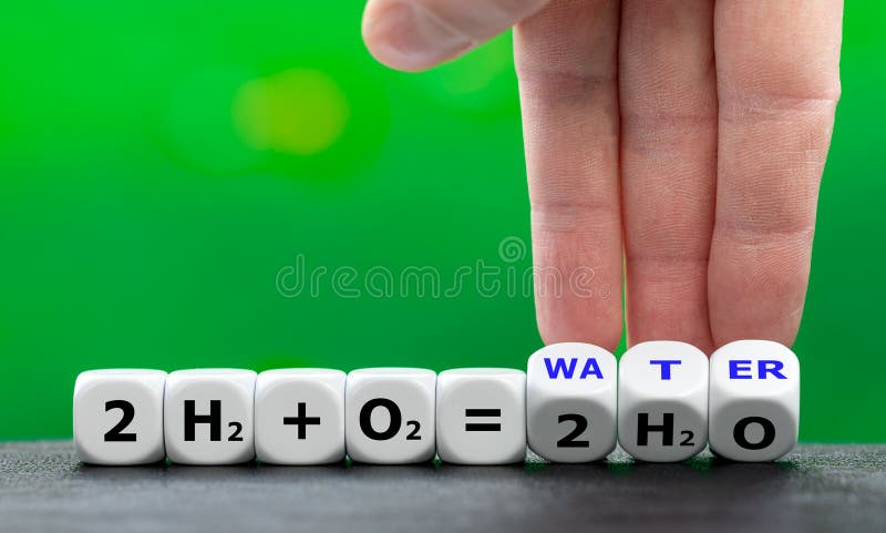Symbol for the Reaction of Hydrogen H2 and Oxygen O2 To Water H2O Stock ...