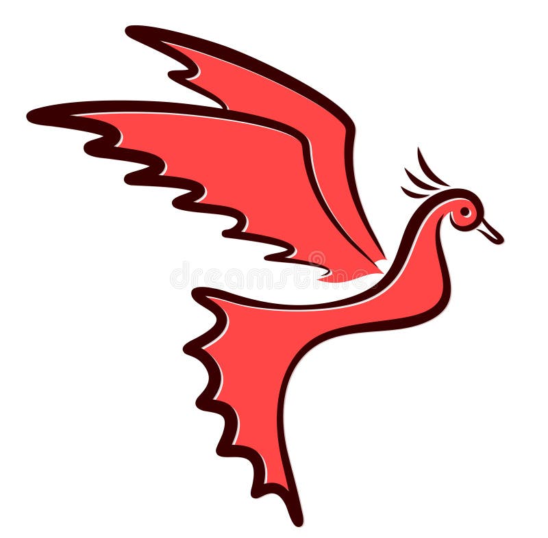 Symbol of red bird. stock vector. Illustration of flight - 119970415