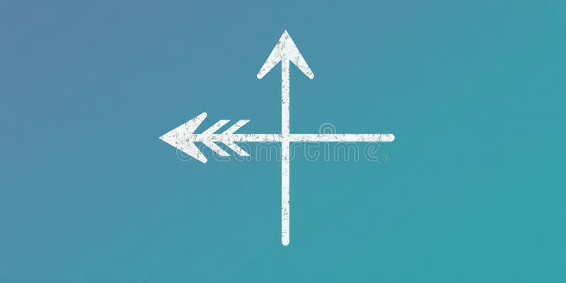 Symbol Representing Direction with Arrows on a Gradient Blue Background ...