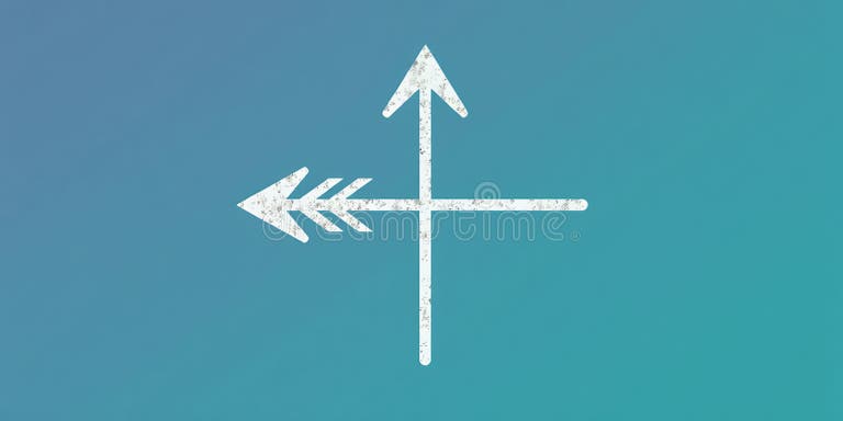 Symbol Representing Direction with Arrows on a Gradient Blue Background ...