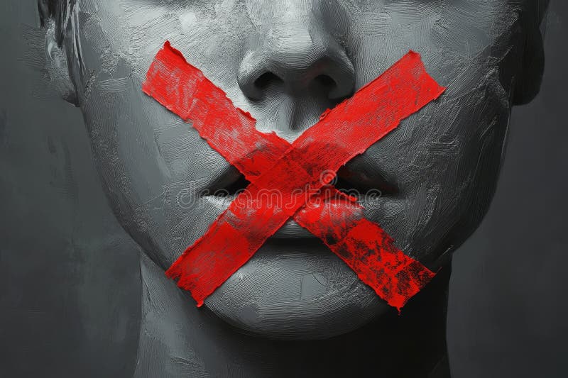Symbol Representing the Ongoing Restriction of Free Speech and Its ...