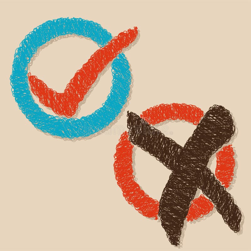 Symbol of right and wrong stock vector. Illustration of vector - 25630256