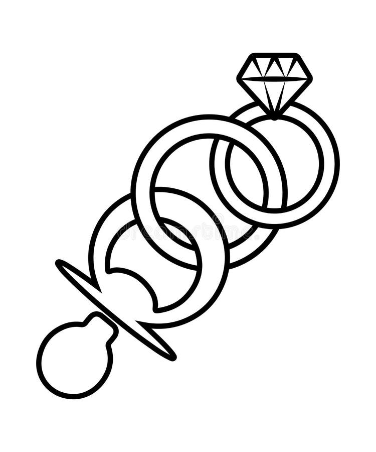 Symbol of Rings with Pacifier Stock Vector - Illustration of small ...