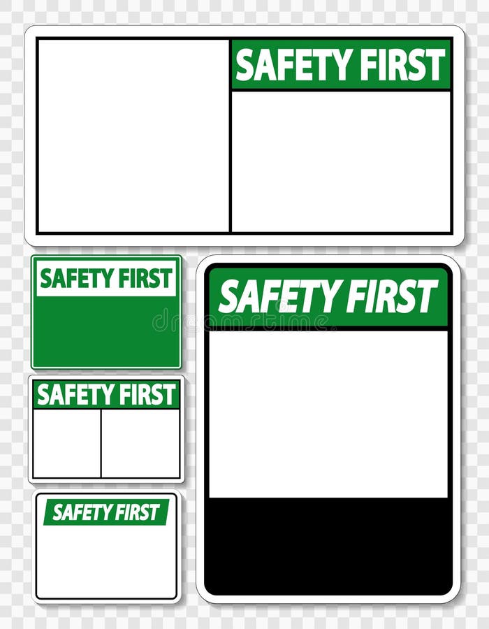 Symbol Safety First Sign Label on Transparent Background Stock Vector ...