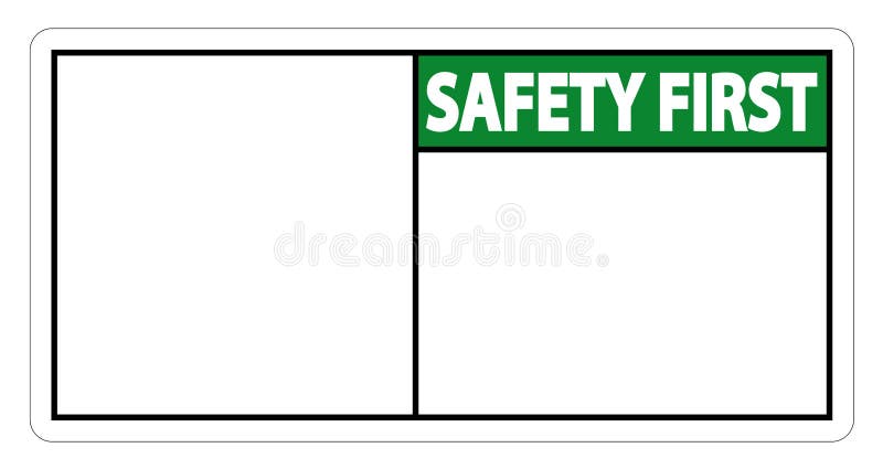 Symbol Safety First Sign Label on White Background Stock Vector ...