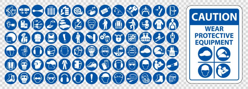 Symbol Safety Sign,Personal Protective Equipment (PPE) Isolate on ...