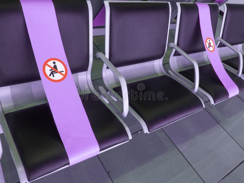 Symbol on Seats for No Seating Stock Image - Image of safety, spread ...