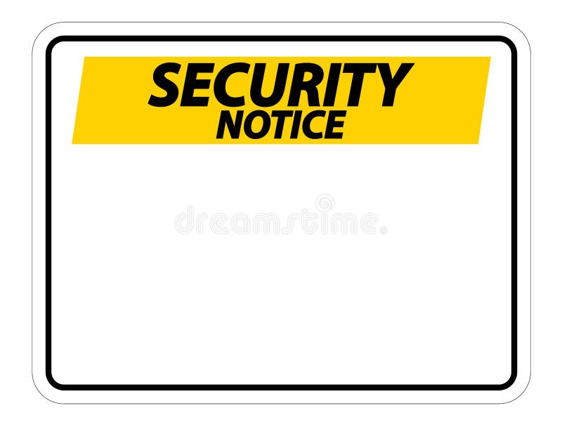 Symbol Security Notice Sign Label on White Background Stock Vector ...