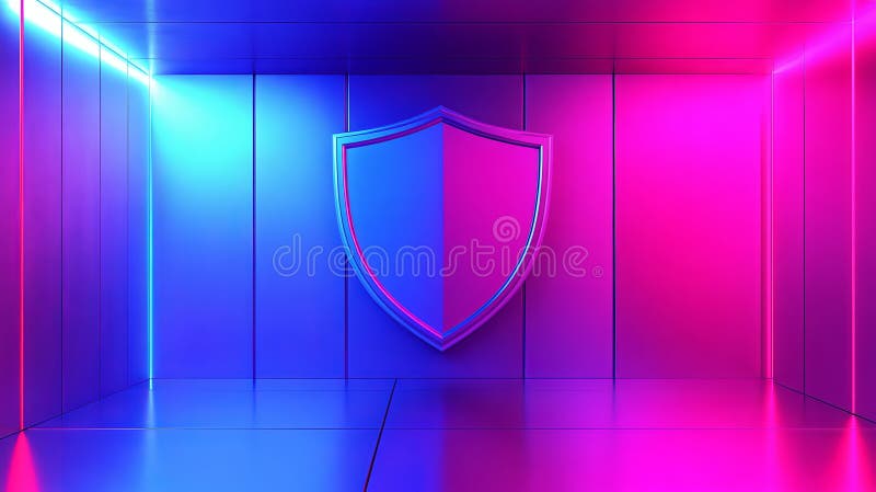 Symbol of Security in the Shape of a Shield in Red and Blue Stock Photo ...