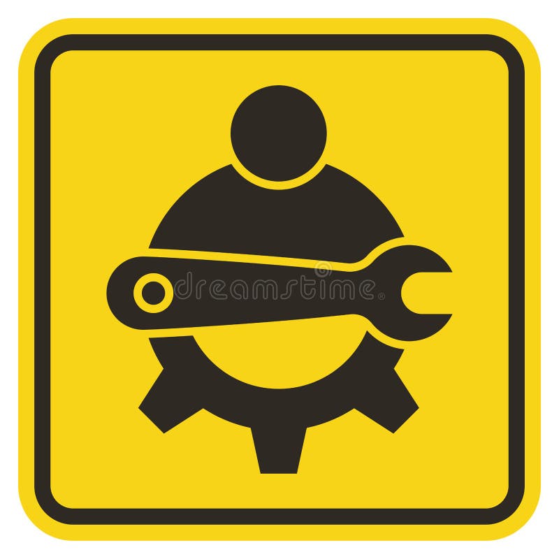 Technician Maintenance Icon Symbol Sign Isolate on White Background ...