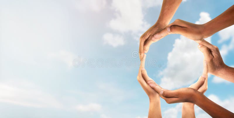 Symbol and Shape of Circle Created from Hands.the Concept of Unity ...