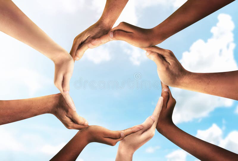 Symbol and Shape of Circle Created from Hands.the Concept of Unity ...
